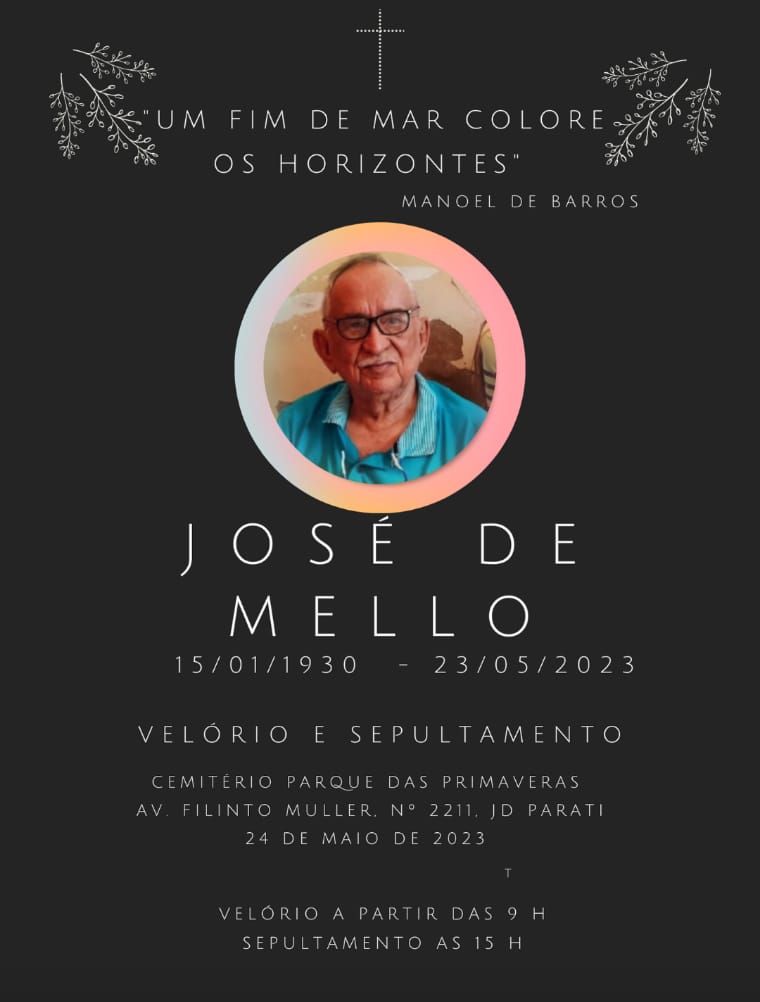 SINPOL-MS Nota de Falecimento: José de Mello